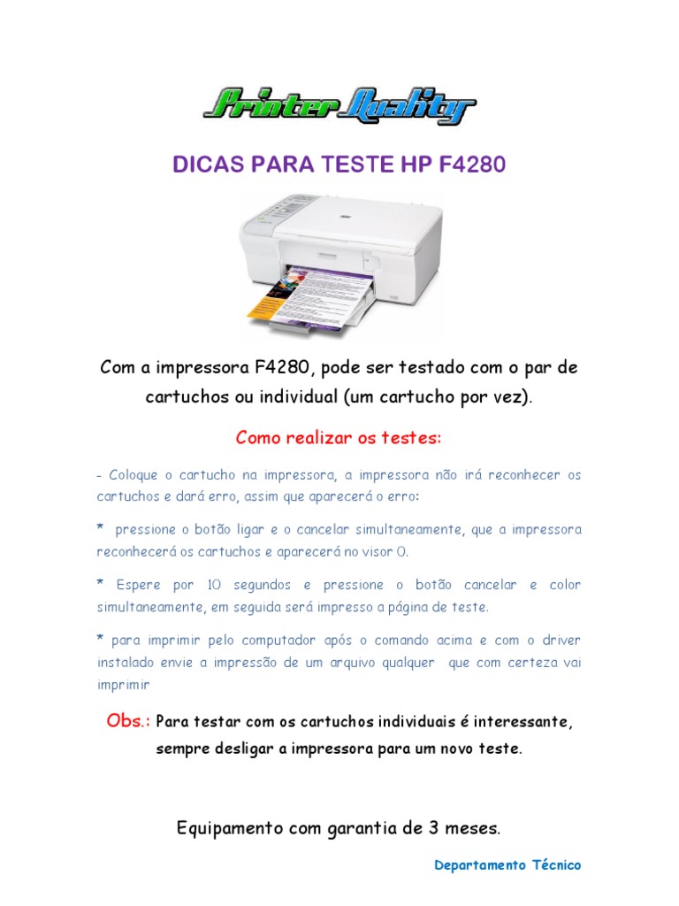 Dicas para Teste HP f4280 | PDF | Carreira e Crescimento | Computadores