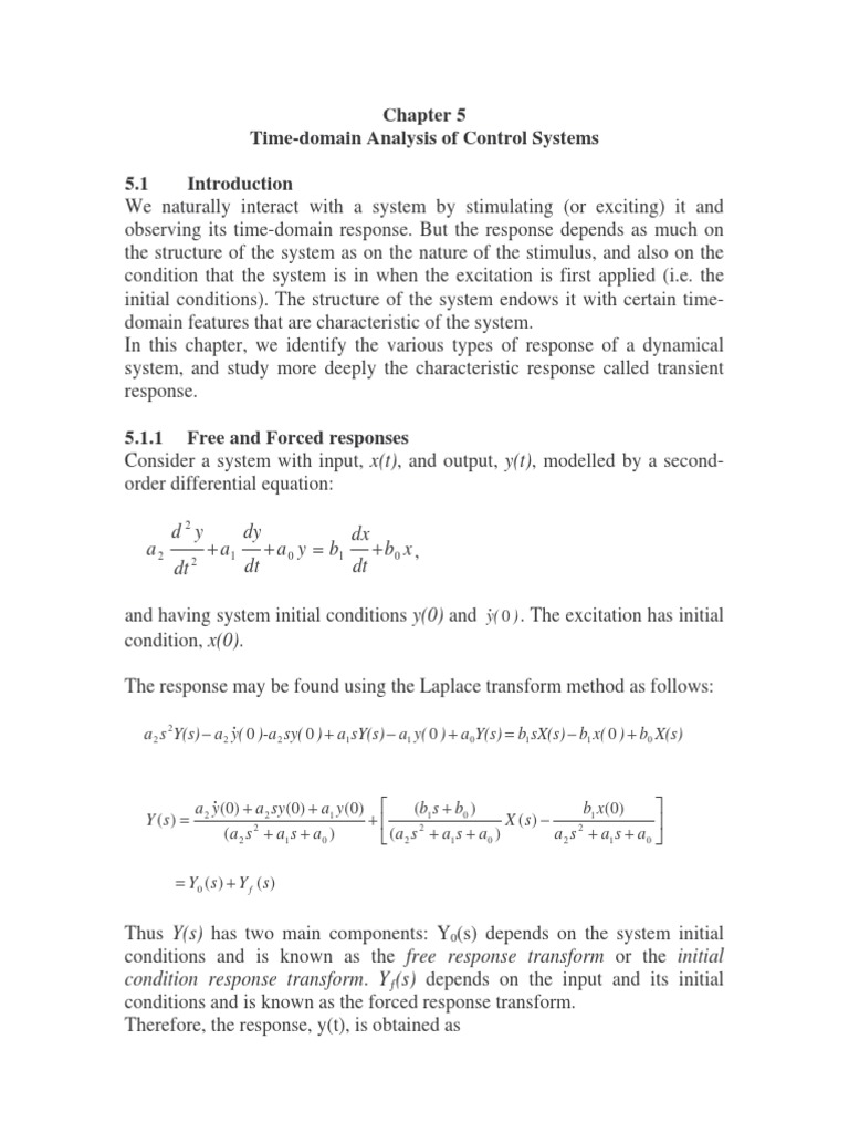 Moodle 5 - Time-Domain Analysis of Control Systems | PDF | Damping | Mechanics