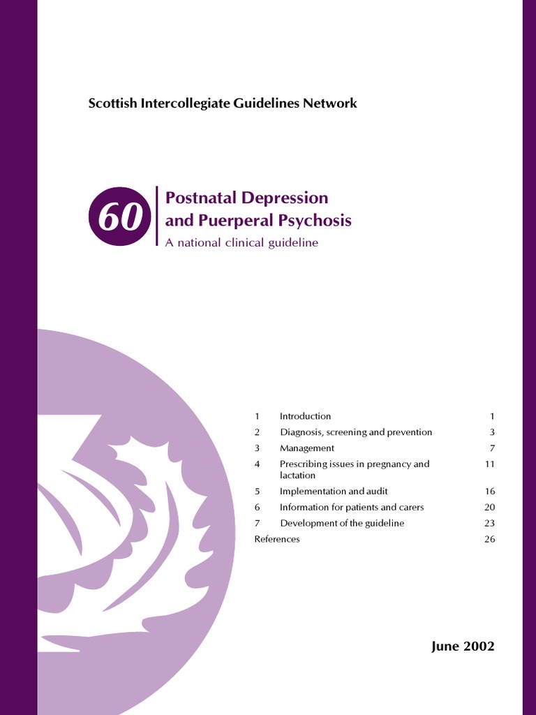 Postnatal Depression and Puerperal Psychosis: Scottish Intercollegiate ...