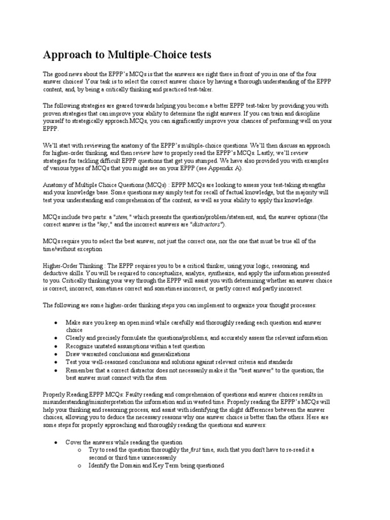 Formal-Mc Test Strategies | PDF | Multiple Choice | Memory