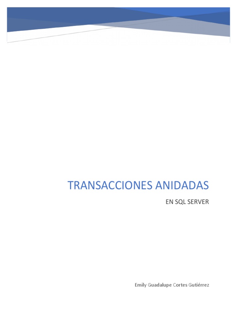 4.2 Transacciones Anidadas SQL Server | PDF