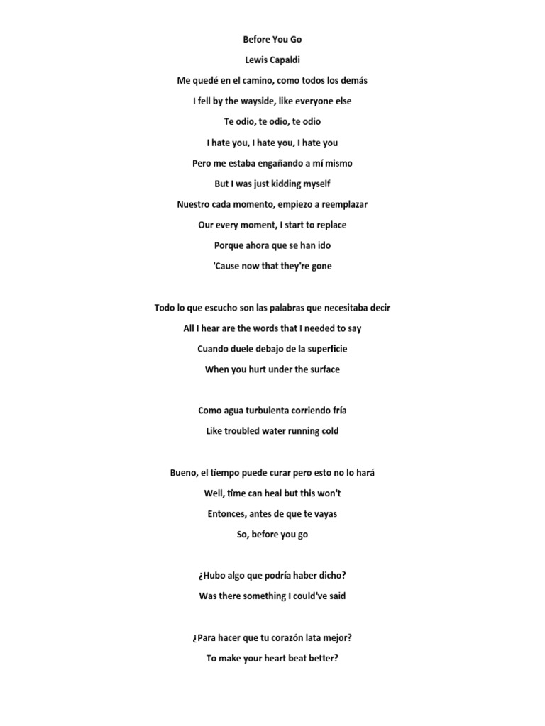 Before You Go | PDF | Música grabada