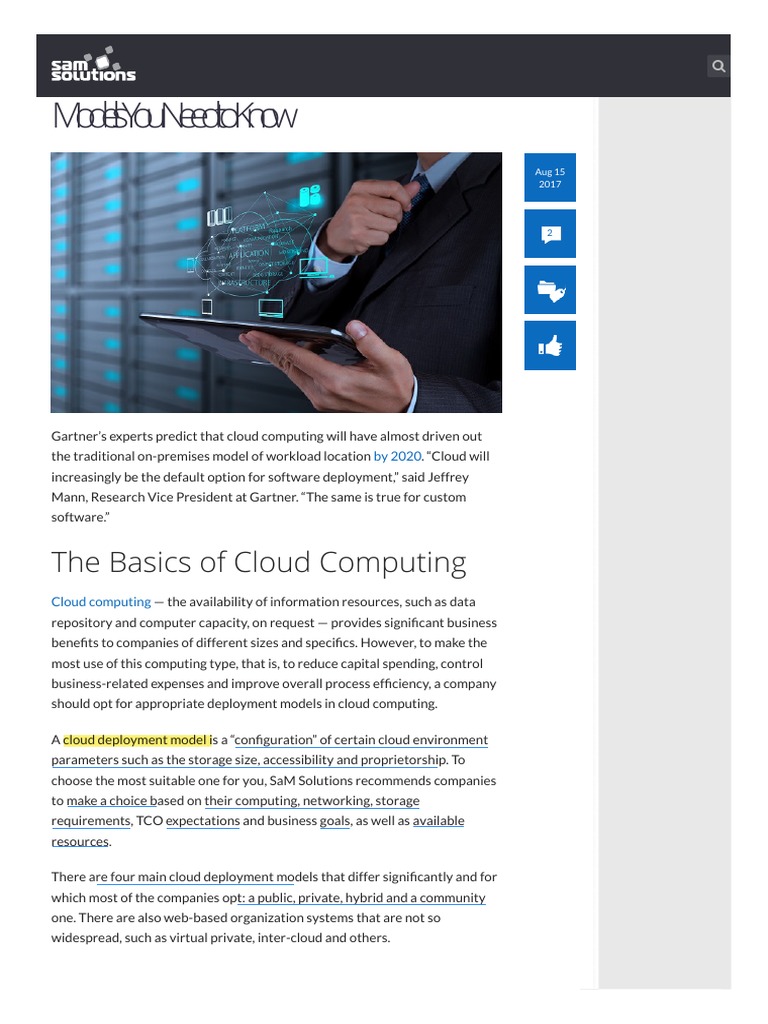 ch1 Topic - Deployment Models | PDF | Cloud Computing | Computing