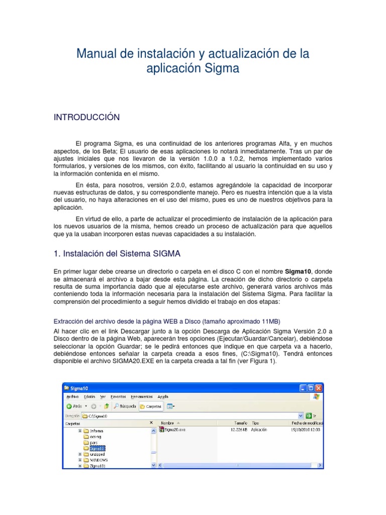 Manual Descarga Sigma+y+actualizacion+23+12+2010 | PDF | Archivo de ...
