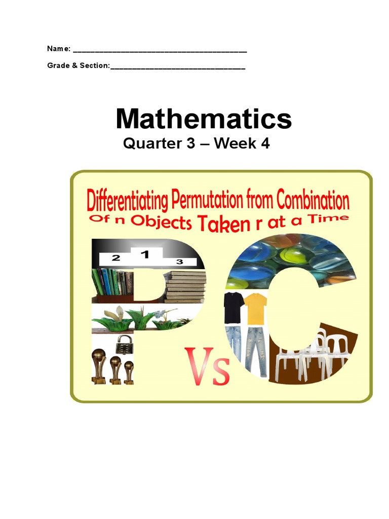 Activity Math10 Q3 W4 Pdf Permutation Personal Identification Number