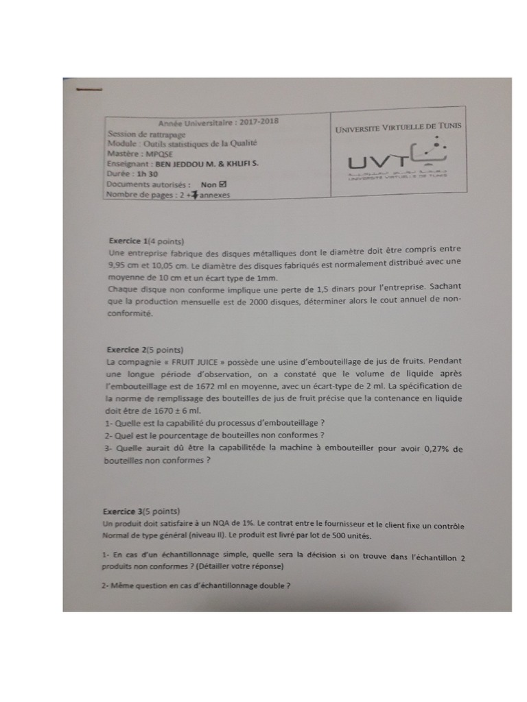 EXAMEN CSQ Corrigé | PDF