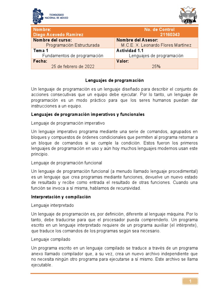 Lenguajes de Programación | PDF | Lenguaje de programación ...