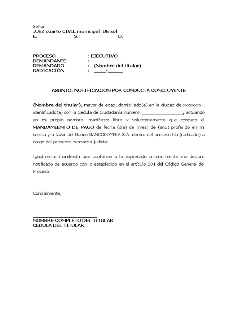 Modelo Conducta Concluyente | PDF