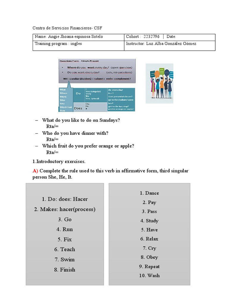 Do: Does: Hacer 2. Makes: Hacer (Process) 3. Go 4. Run 5. Fix 6. Teach ...