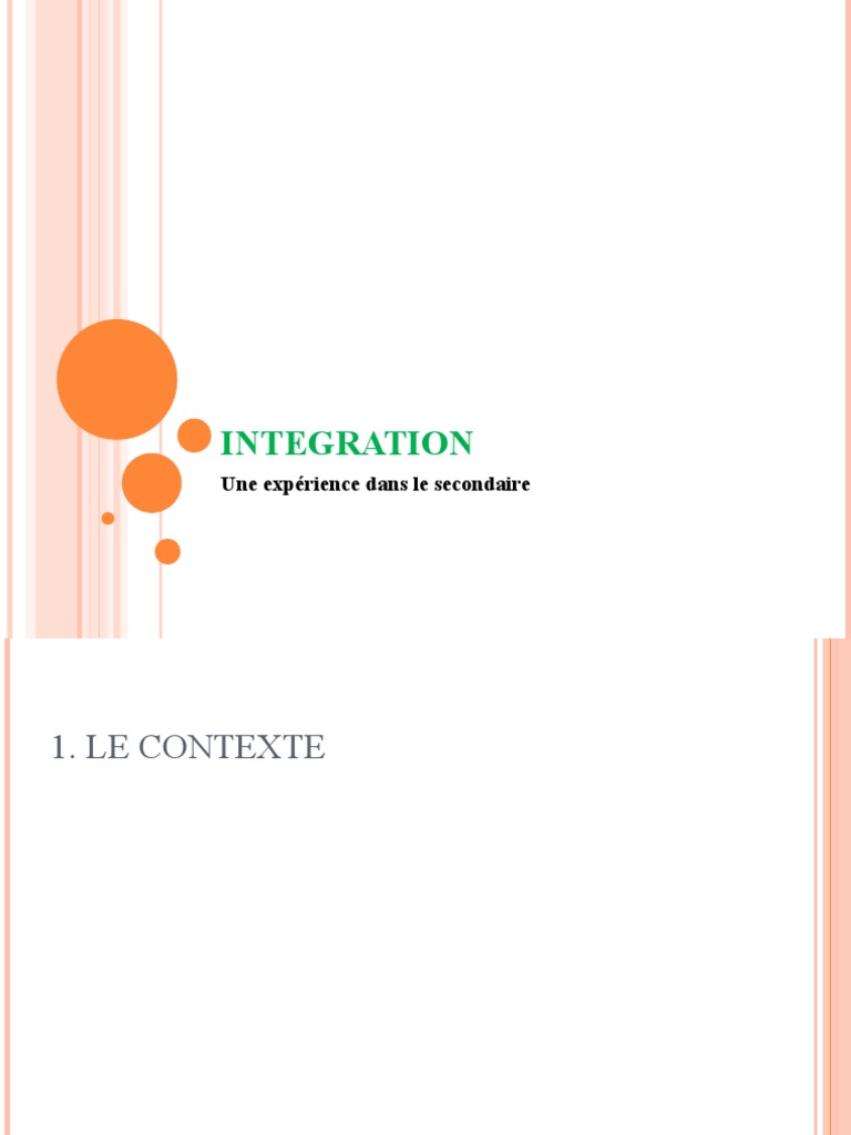 Exp Rience D Int Gration Dans Le Secondaire | PDF | Psychologie | Cognition