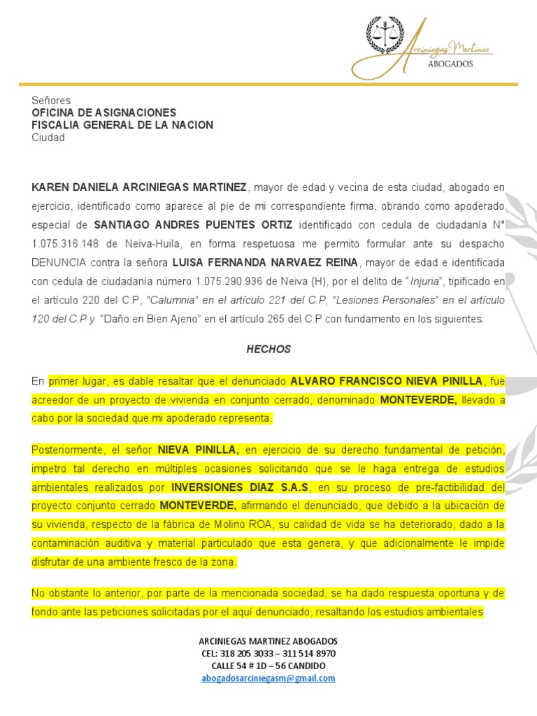 Oficio Fiscalia Ok | PDF | Derecho penal | Difamación