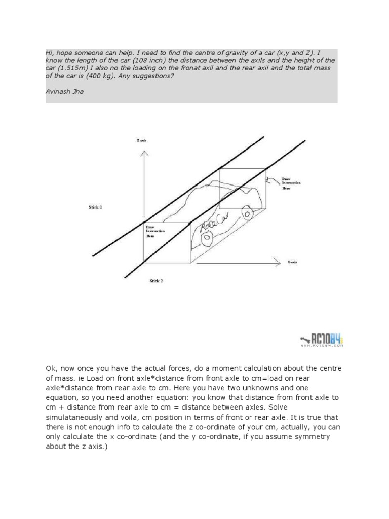 Calculating Car Center of Gravity Height | PDF | Suspension (Vehicle ...