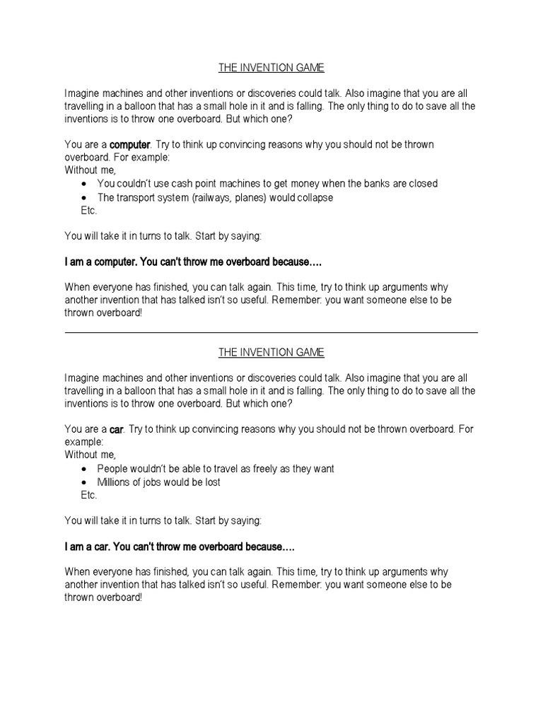 The Invention Game | PDF | Invention