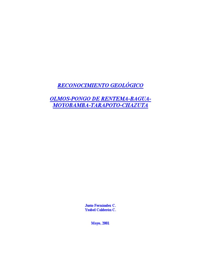 Fernández & Calderón 2001 Reconocimiento Geológico Olmos, Pongo de ...