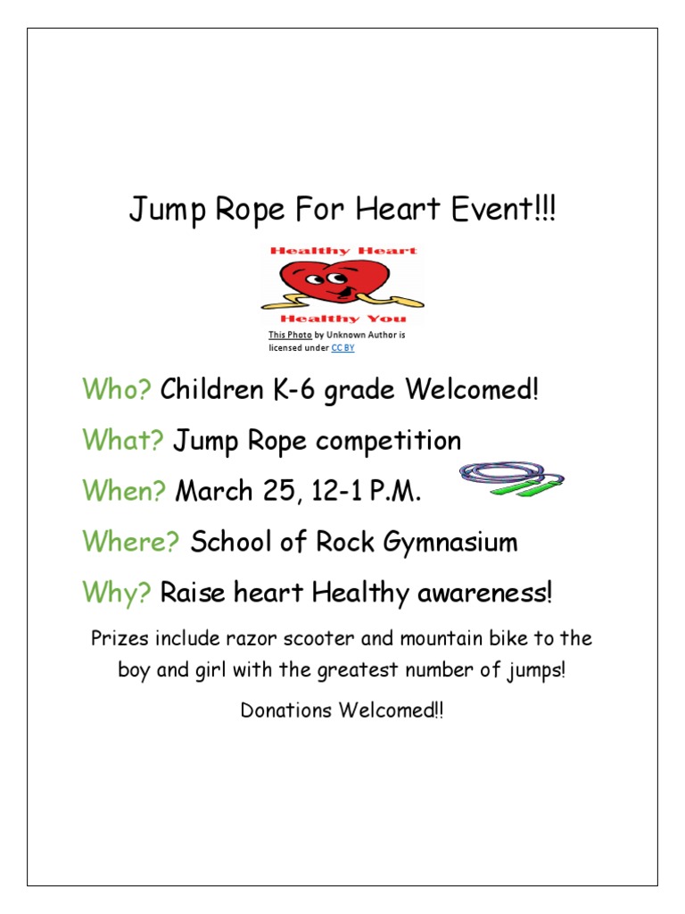 Jump Rope Flier | PDF | Sports & Recreation