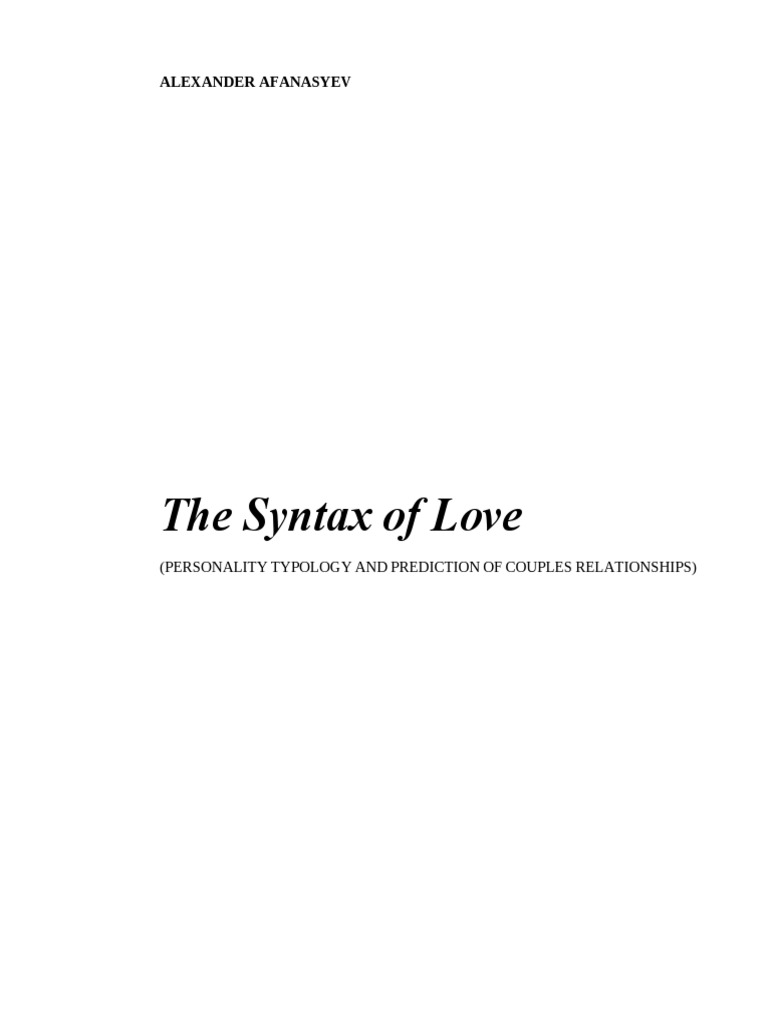 The Syntax of Love | PDF | Soul | Mind
