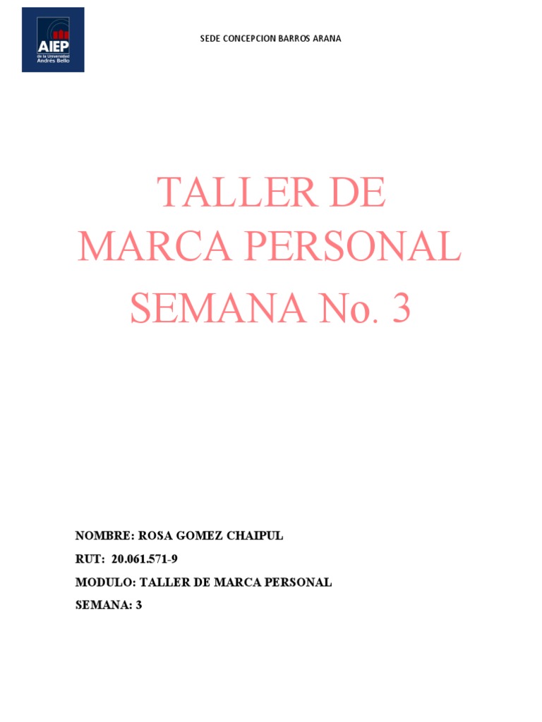 Taller de Marca Personal Semana 3 | PDF | Verbo | Cognición