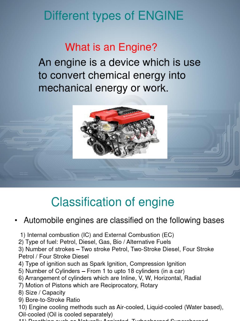 Types and Features of Engines | PDF | Engines | Diesel Engine