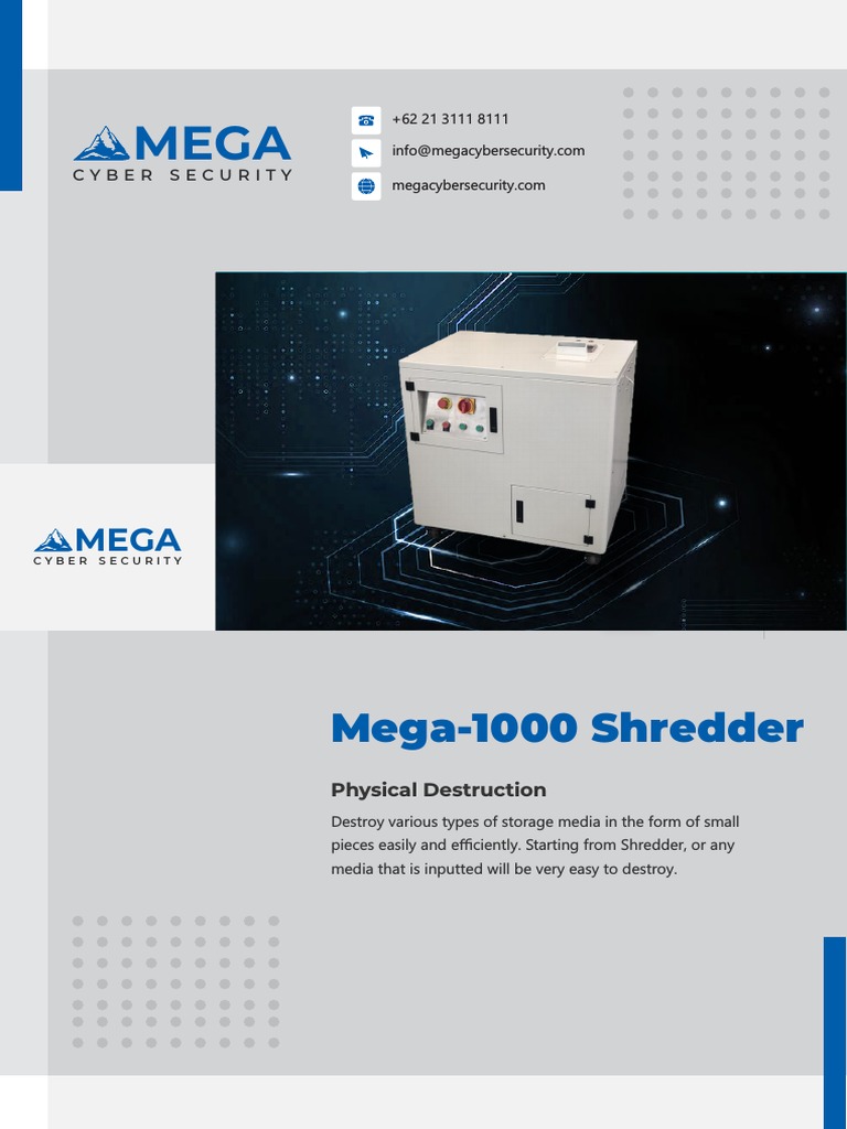 Mega-1000 Media Shredder by Mega Cyber Security | PDF | Manufactured ...