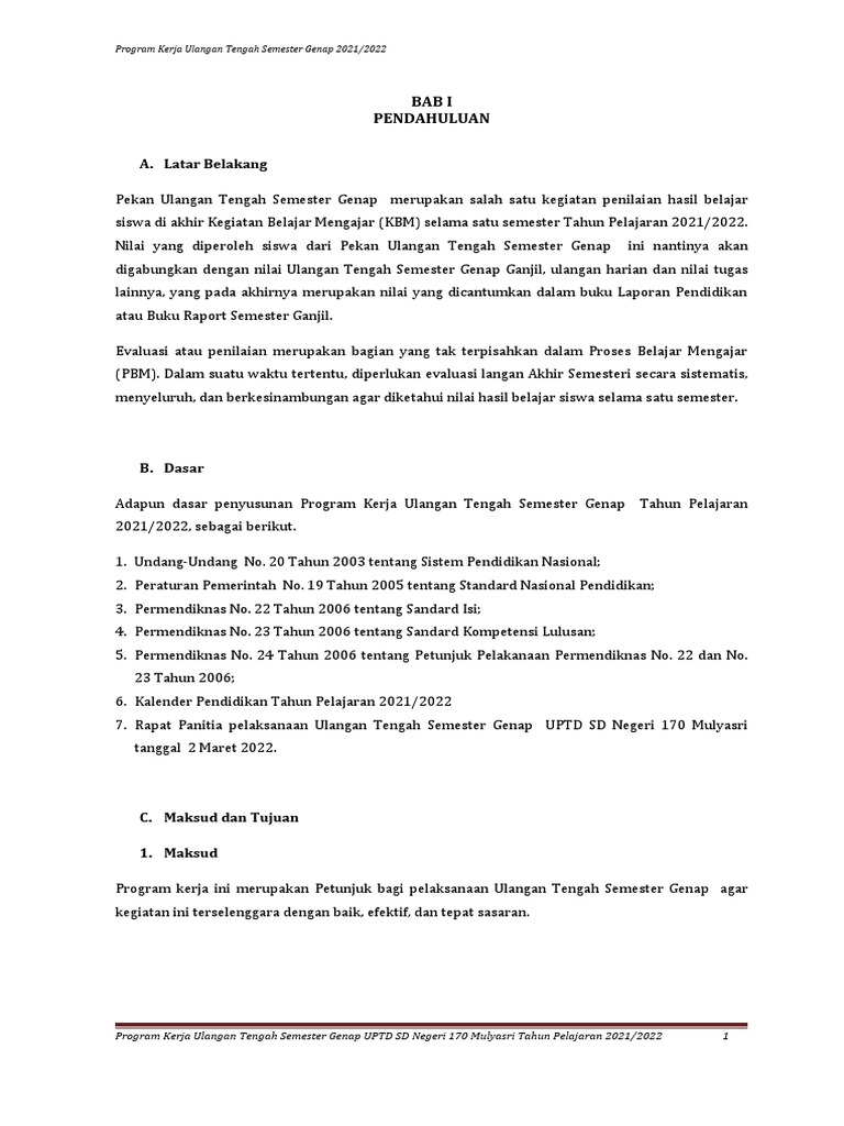 Program UTS Genap 2021/2022 | PDF