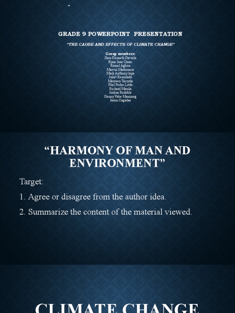 Grade 9 Climate Change Presentation | PDF