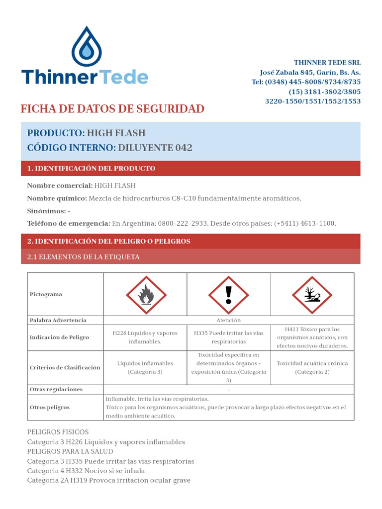 Safety Data Sheet for High Flash Solvent Mixture | PDF | Safety | Workplace