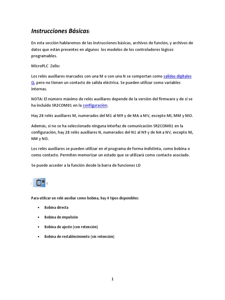 Instrucciones Básicas | PDF | Relé | Poco