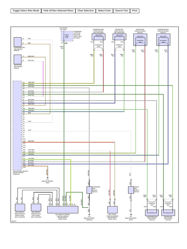 Diagram of Airbag System Components and Connections in a Vehicle | PDF ...