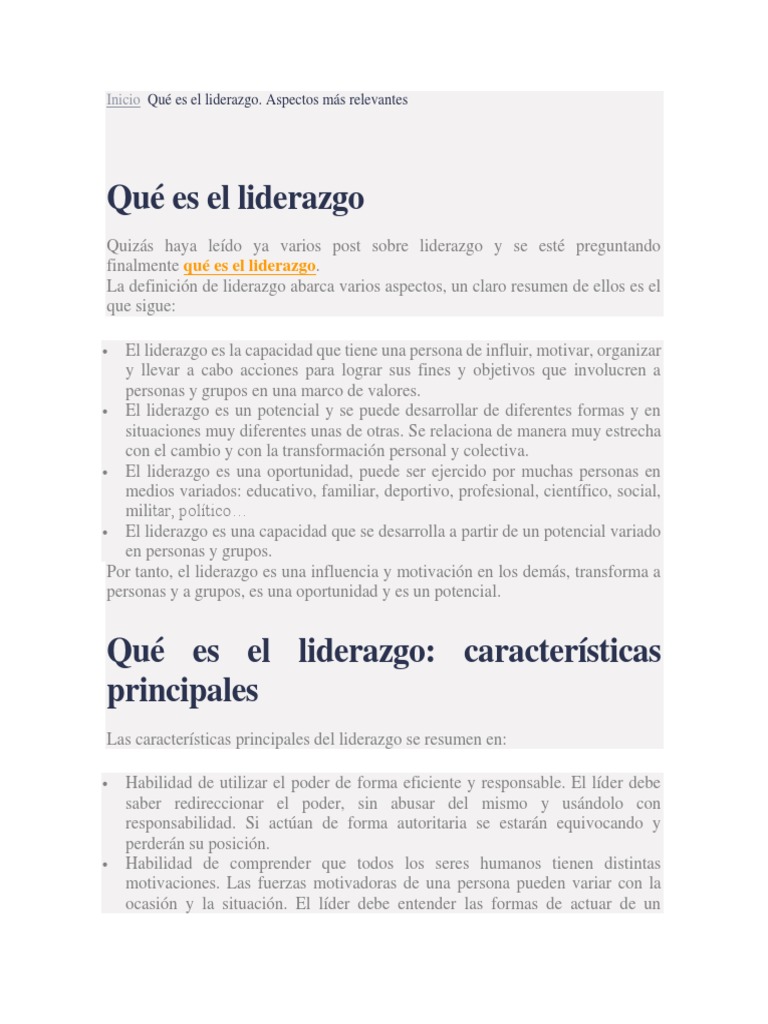 Liderazgo | PDF | Liderazgo | Motivación