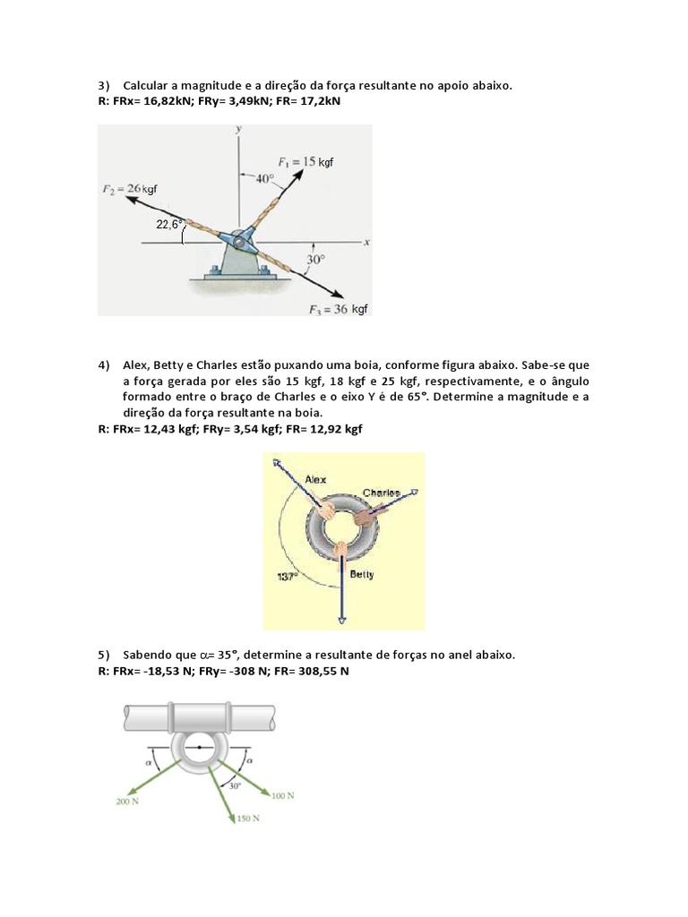 Exercícios Força Resultante | PDF
