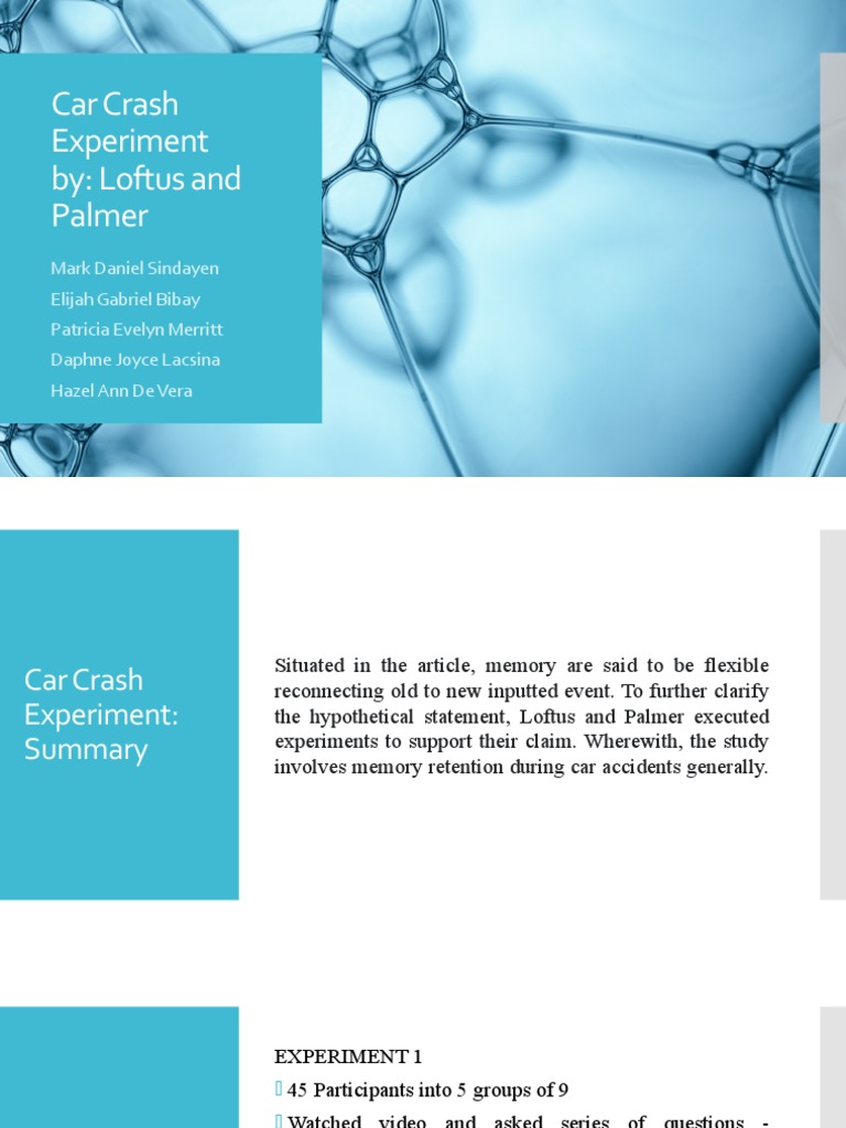 Car Crash Experiment Presentation | PDF