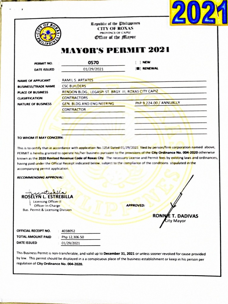 Mayors Permit | PDF