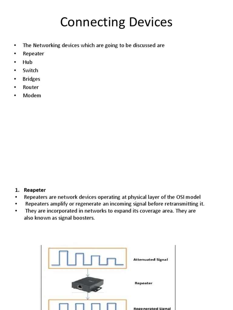 Connecting Devices Pdf Computer Network Router Computing