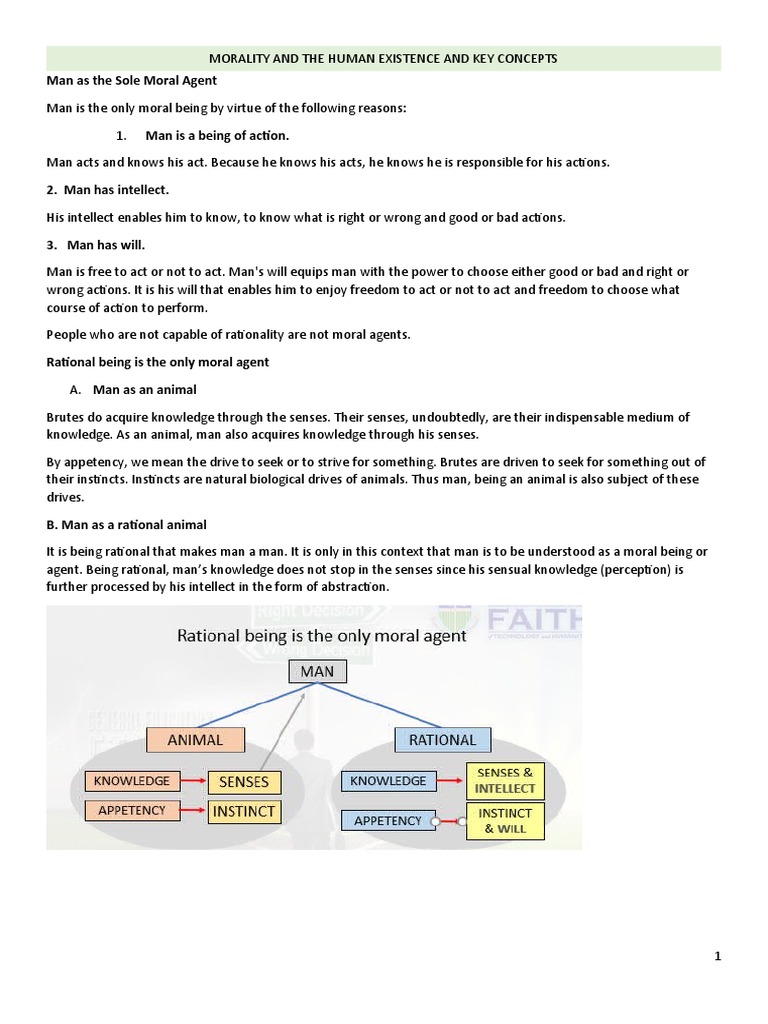 Morality and The Human Existence and Key Concepts | PDF | Morality ...