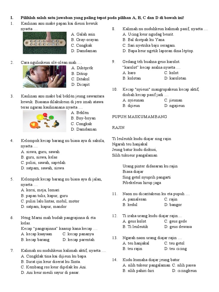 Soal Pat Basa Sunda Kelas 5 Pdf - EmriDev