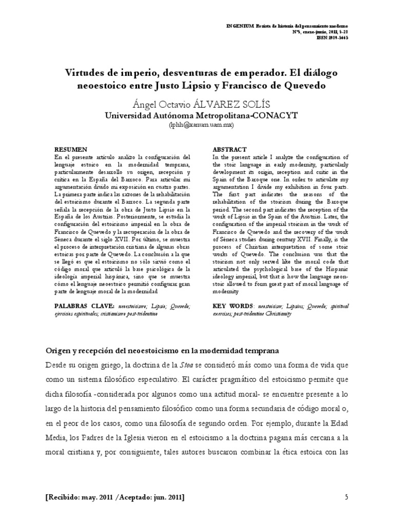 Senica y El Neoestoicismo | PDF | Estoicismo | Moralidad