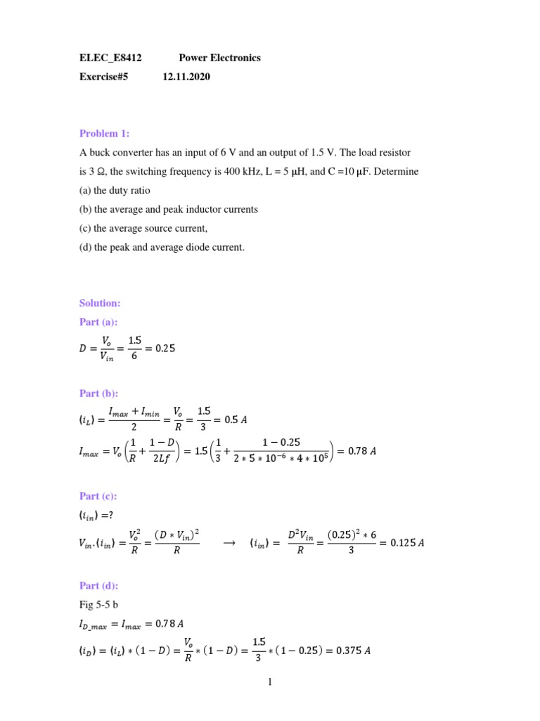 ELEC-E8412 PE Exercise#5 Solutions | PDF | Electric Power | Electronics