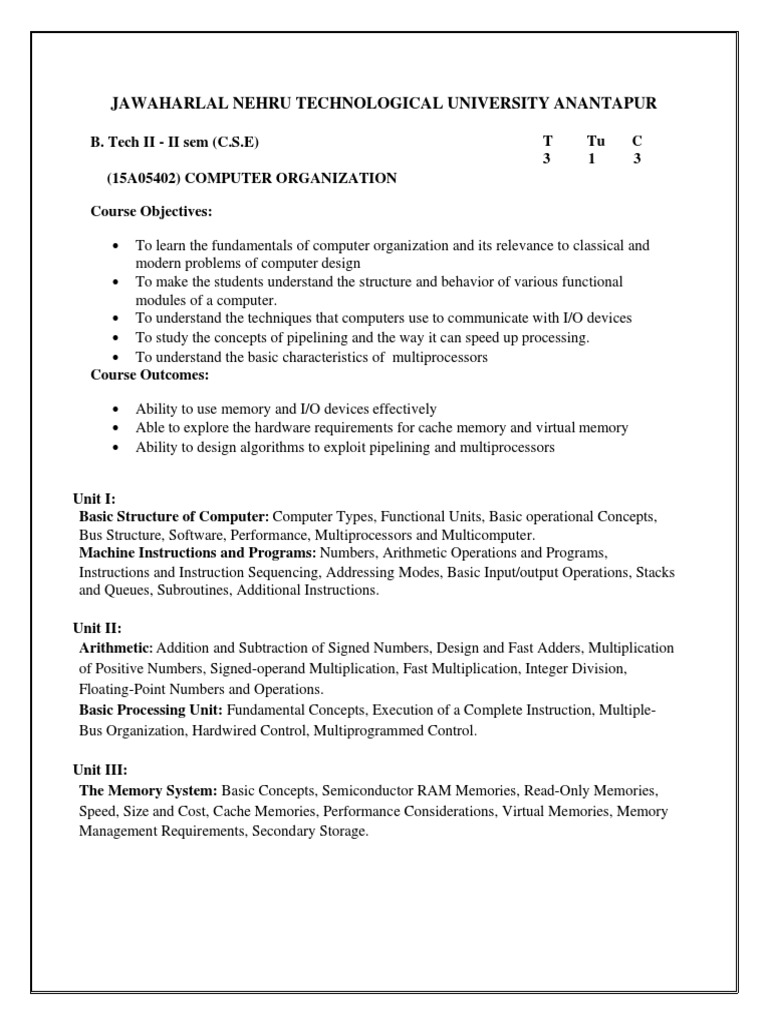 Complete CO Notes 5UNITS | PDF | Computer Data Storage | Central ...