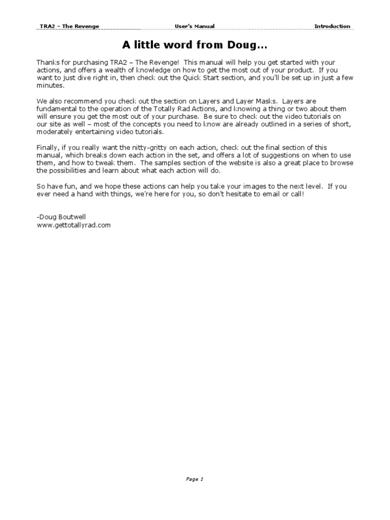 TRA2 - User Manual | PDF | Adobe Photoshop | Vision