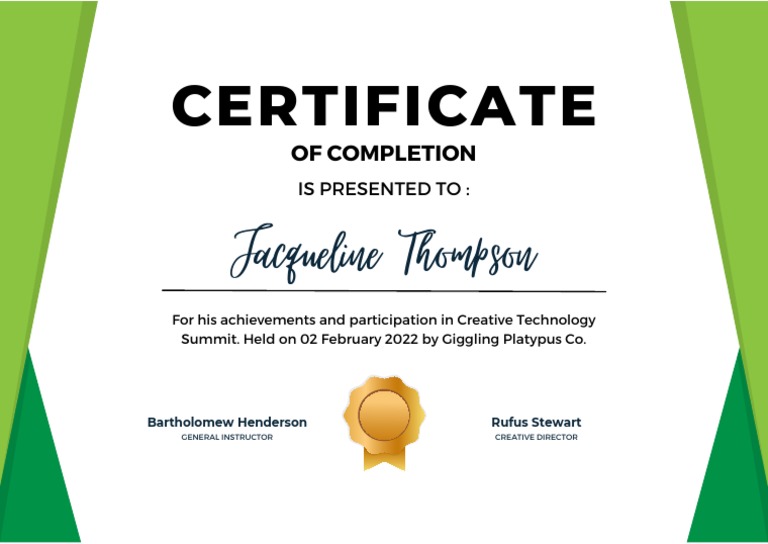 Modern Event Completion Certificate | PDF