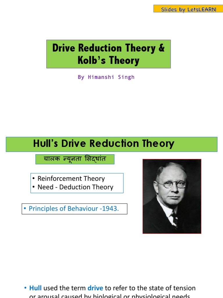 Drive Reduction Theory & Kolb’s Experiential Learning Model Explained | PDF