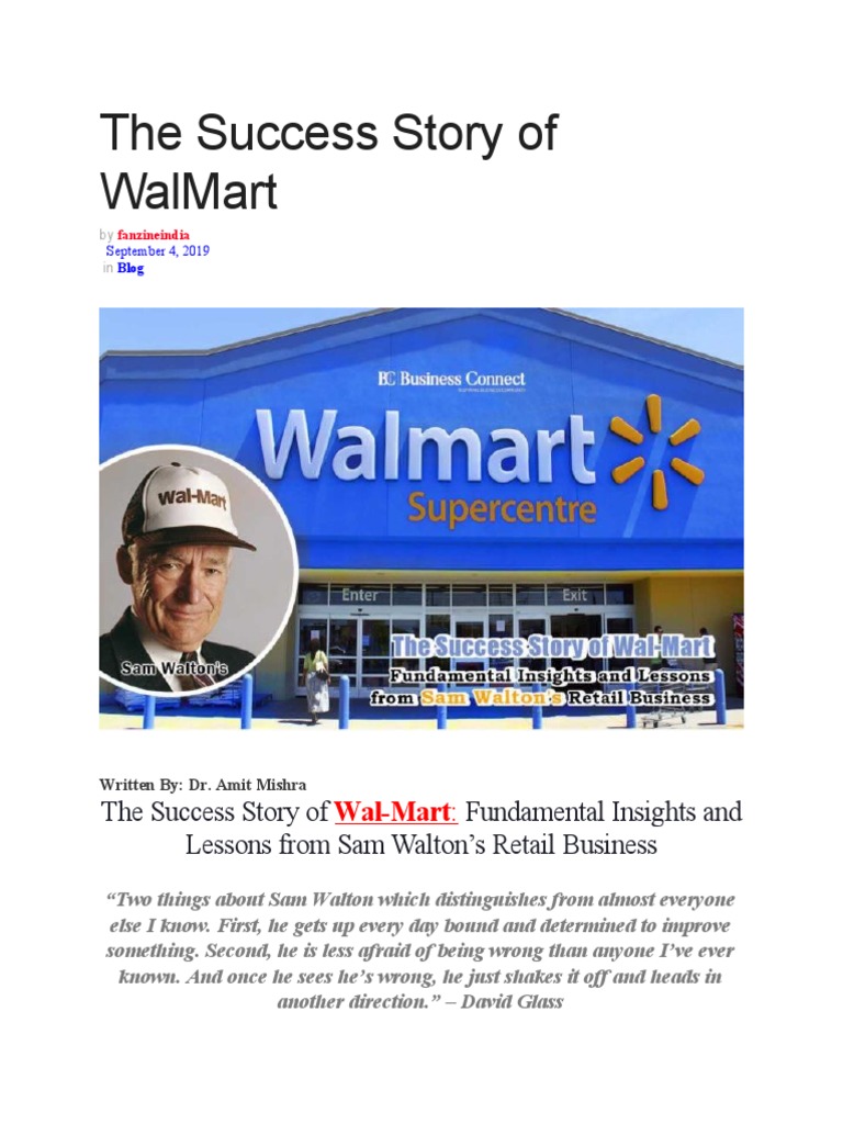 The Success Story of WalMart (Jan. 28,2022) | PDF | Walmart | Retail
