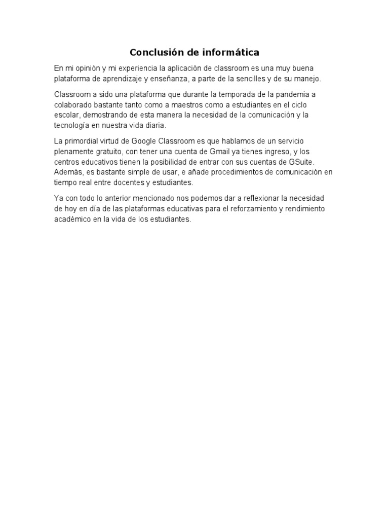 Conclusión de Informática | PDF | Informática