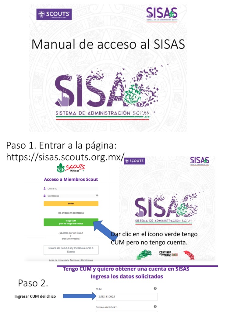 Acceso y Registro en SISAS Scouts | PDF | Contraseña