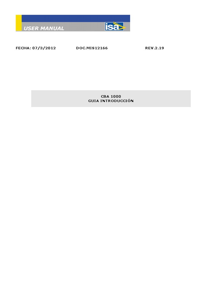 ISA - CBA 1000 Guia de Introduccion | PDF | Corriente eléctrica ...