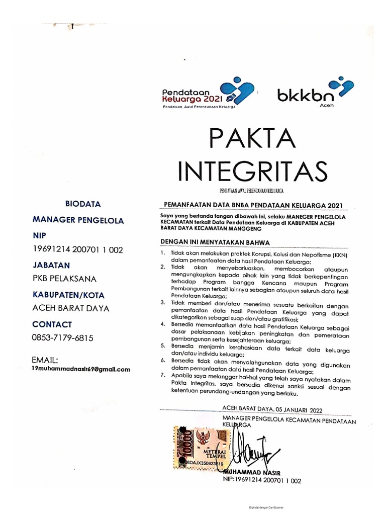 Contoh Surat Fakta Integritas Guru Kumpulan Contoh Porn Sex Picture