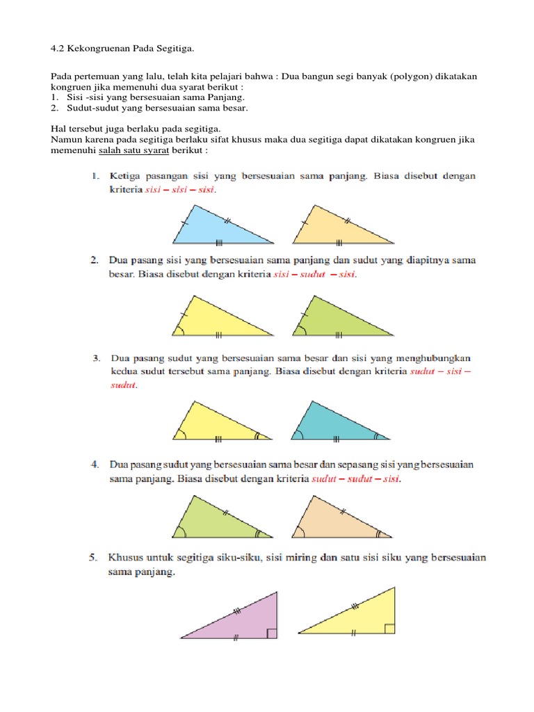 Bab 4 Materi 2 - Kekongruenan Segitiga | PDF