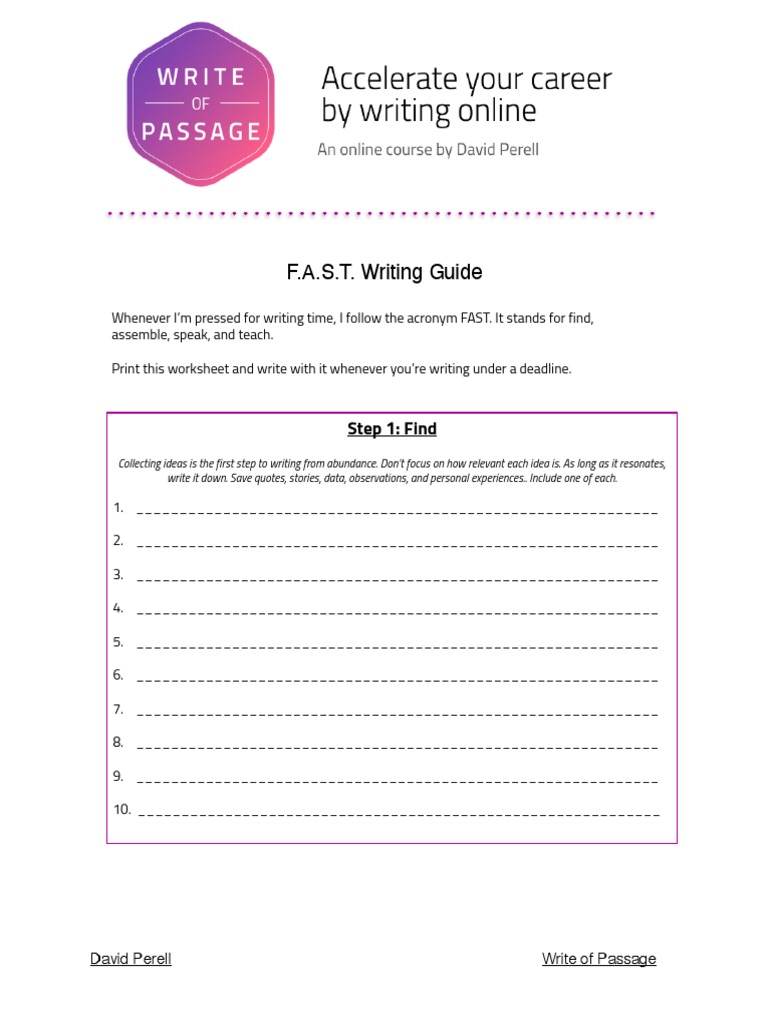 FAST Writing Guide Final | PDF