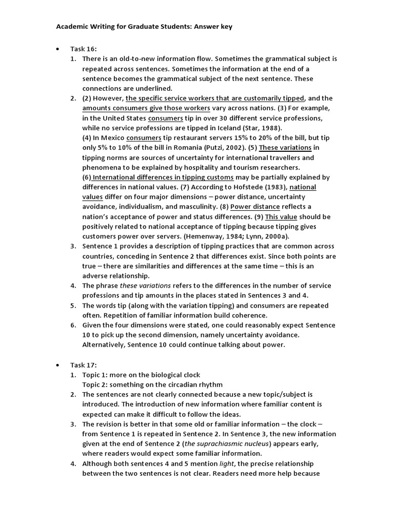 Swales Feak Chapter 1 Second Part Answer Key | PDF | Information | Internet