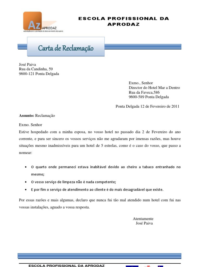 Carta de Reclamação | PDF